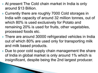 COLD STORAHE AND COLD SUPPLY CHAIN MANAGEMENT OF HORTICULTURAL CROPS | PPTX