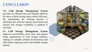 cold storage management system software project | PPT