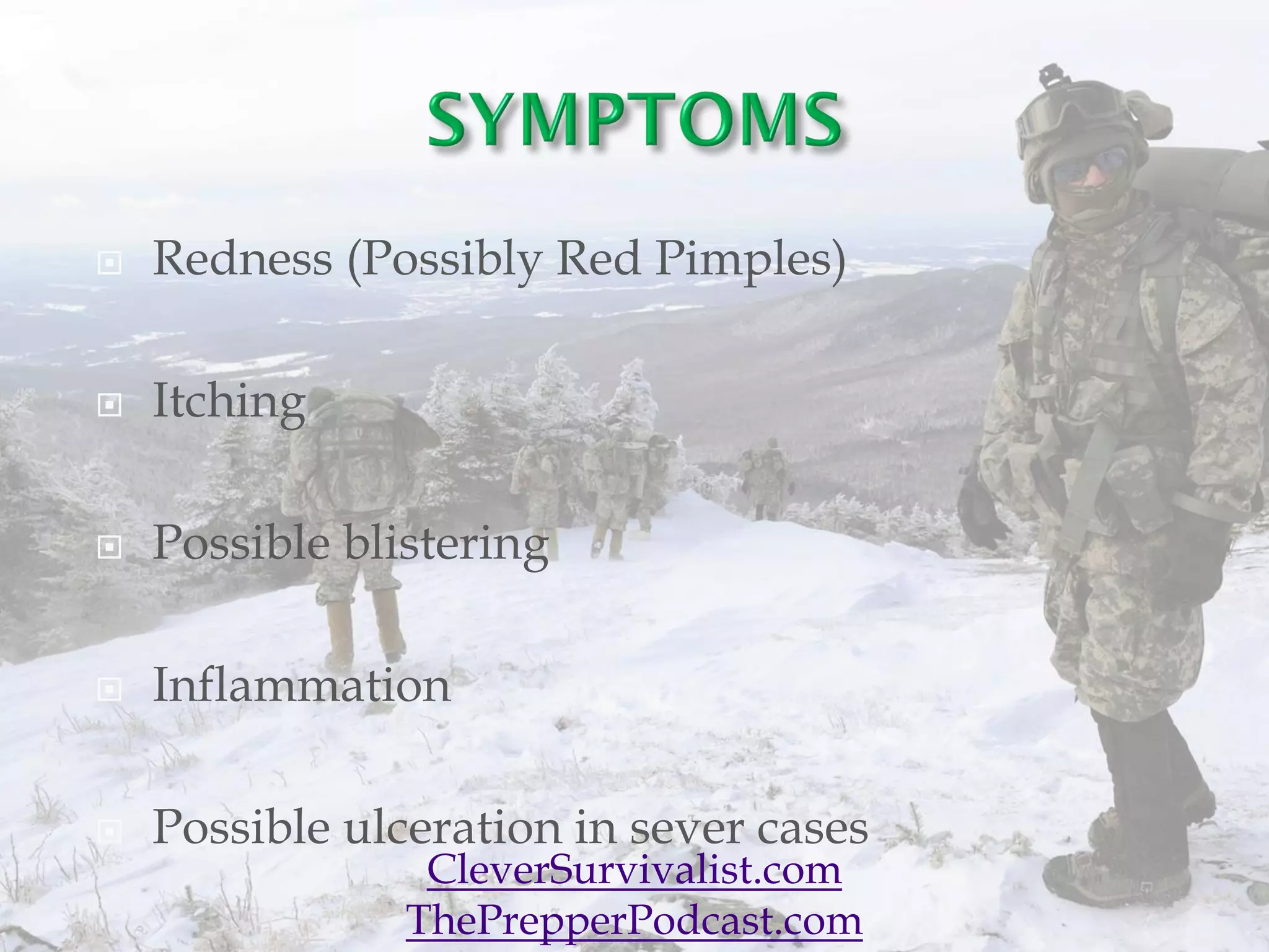 Cold Weather Injuries, Hypothermia, Frostbite, Frostnip, Trenchfoot ...