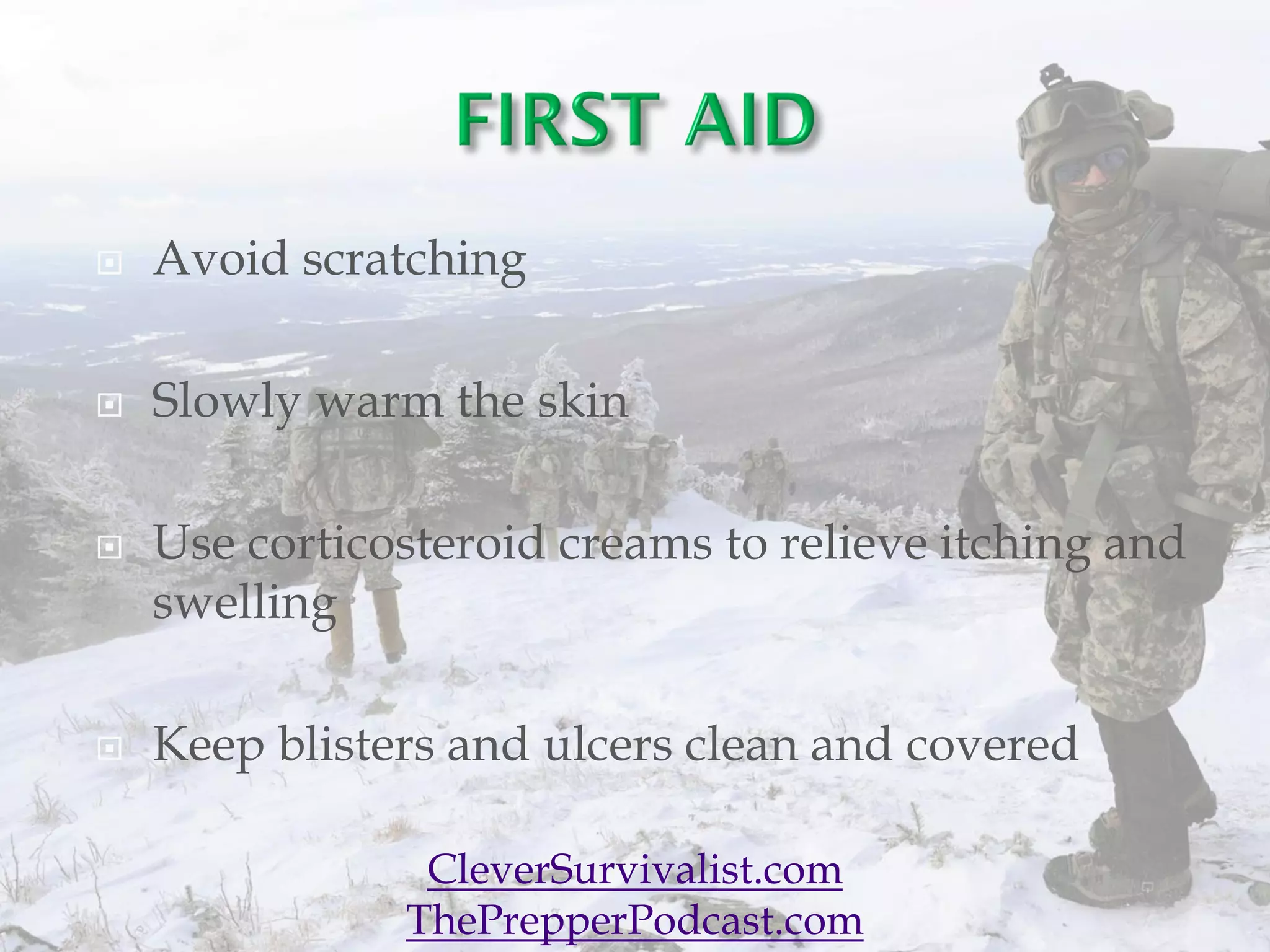 Cold Weather Injuries, Hypothermia, Frostbite, Frostnip, Trenchfoot ...