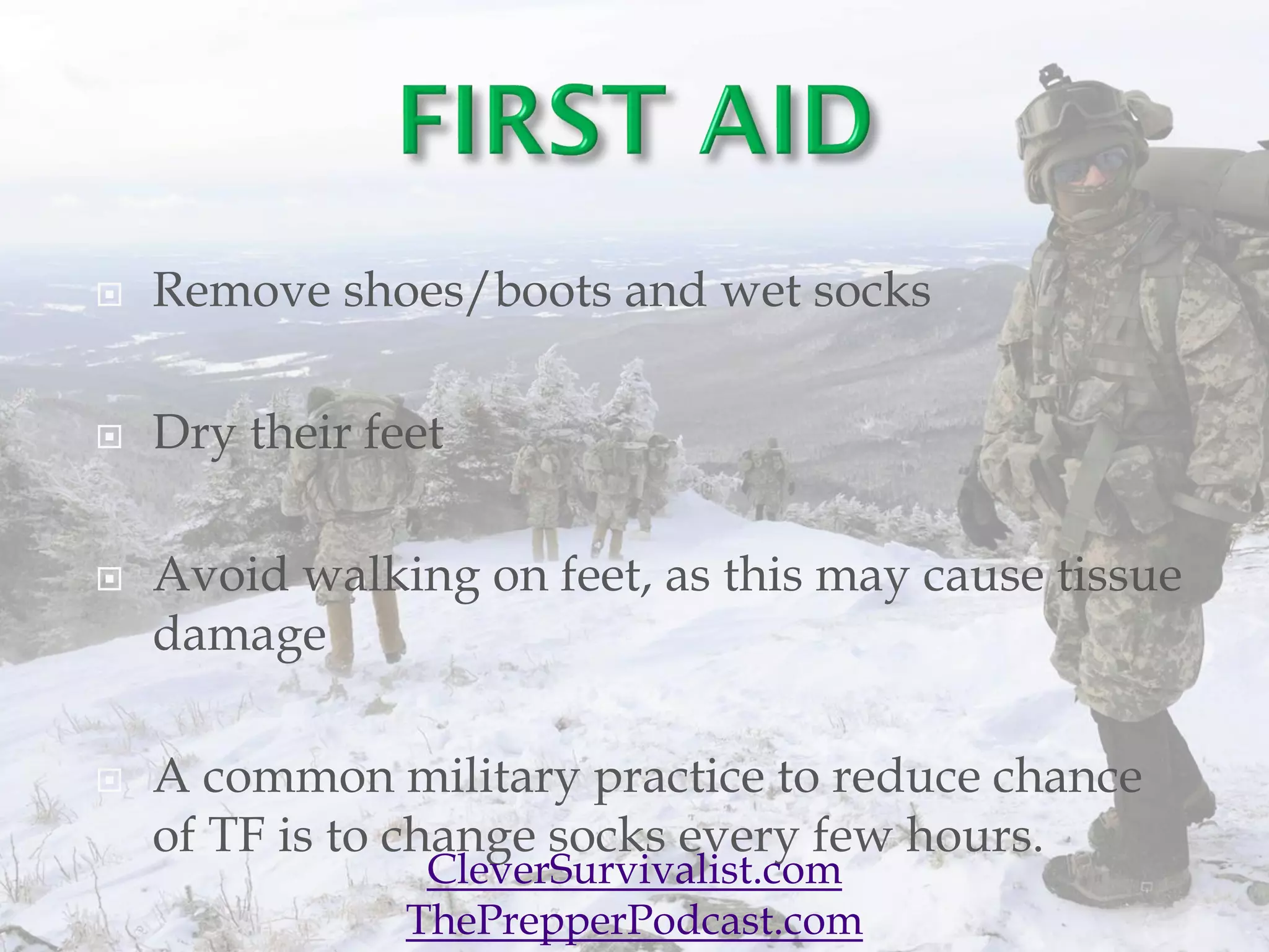 Cold Weather Injuries, Hypothermia, Frostbite, Frostnip, Trenchfoot ...