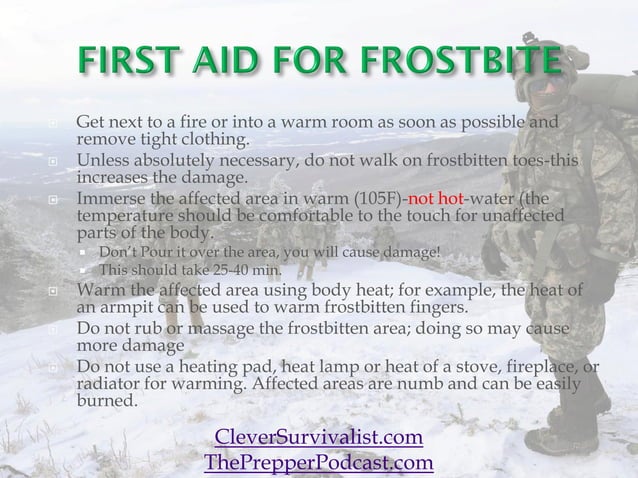 Cold Weather Injuries, Hypothermia, Frostbite, Frostnip, Trenchfoot ...