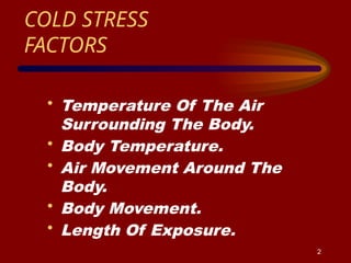 Cold Stress safety training for construction employees | PPTX