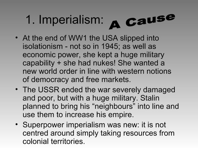 Cold War: Causes and Characteristics | PPT | Political Issues & policy ...