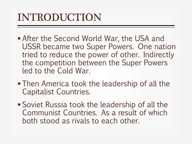 Cold war | PPTX