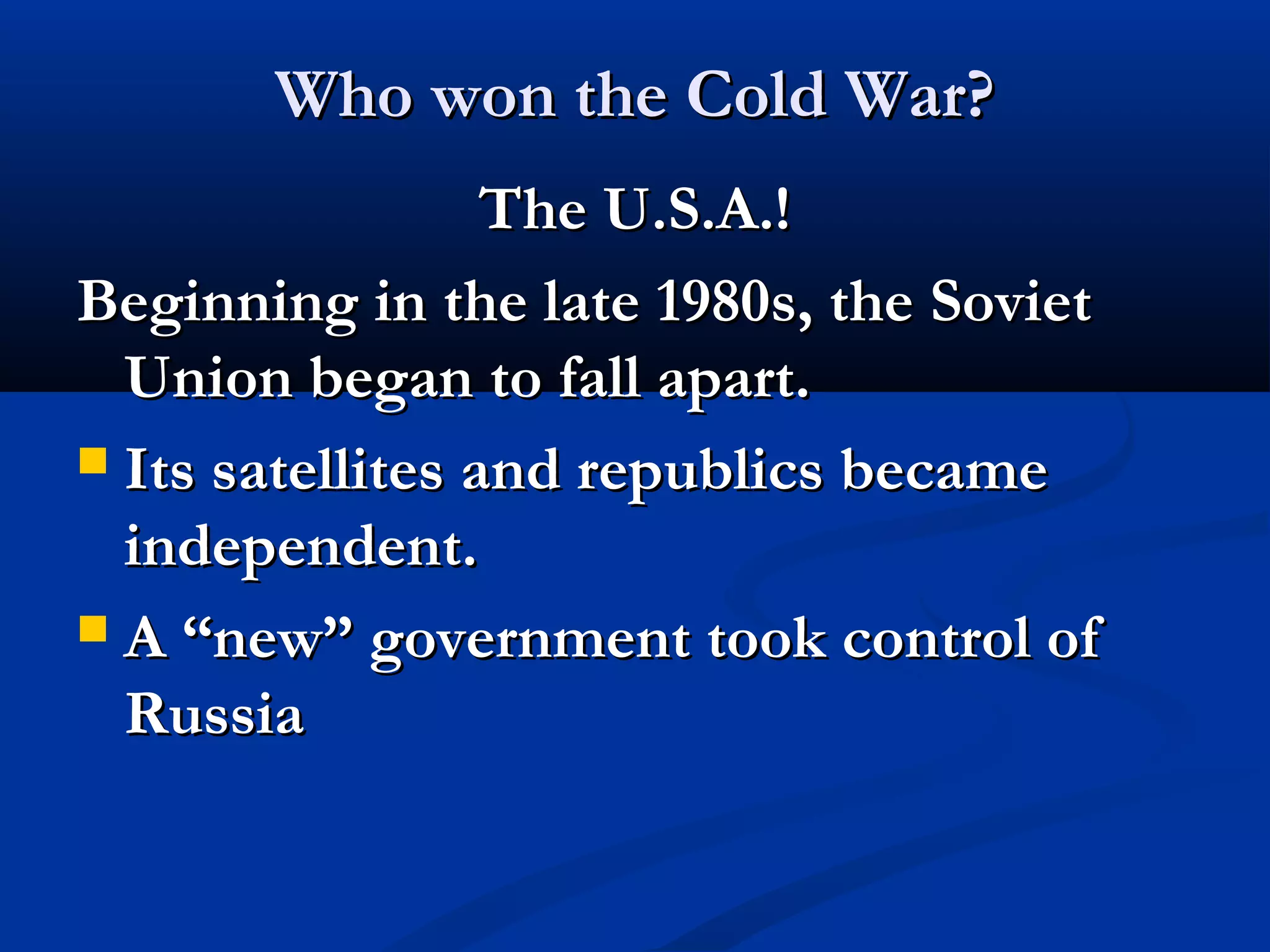 Cold War in the 20th century An Overview | PPT