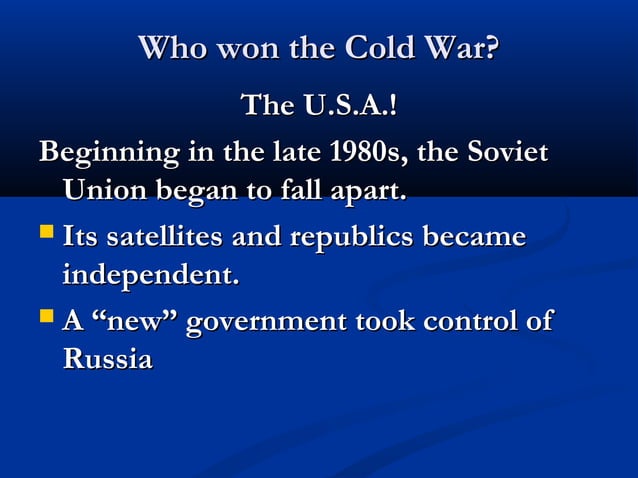 Cold War in the 20th century An Overview | PPT