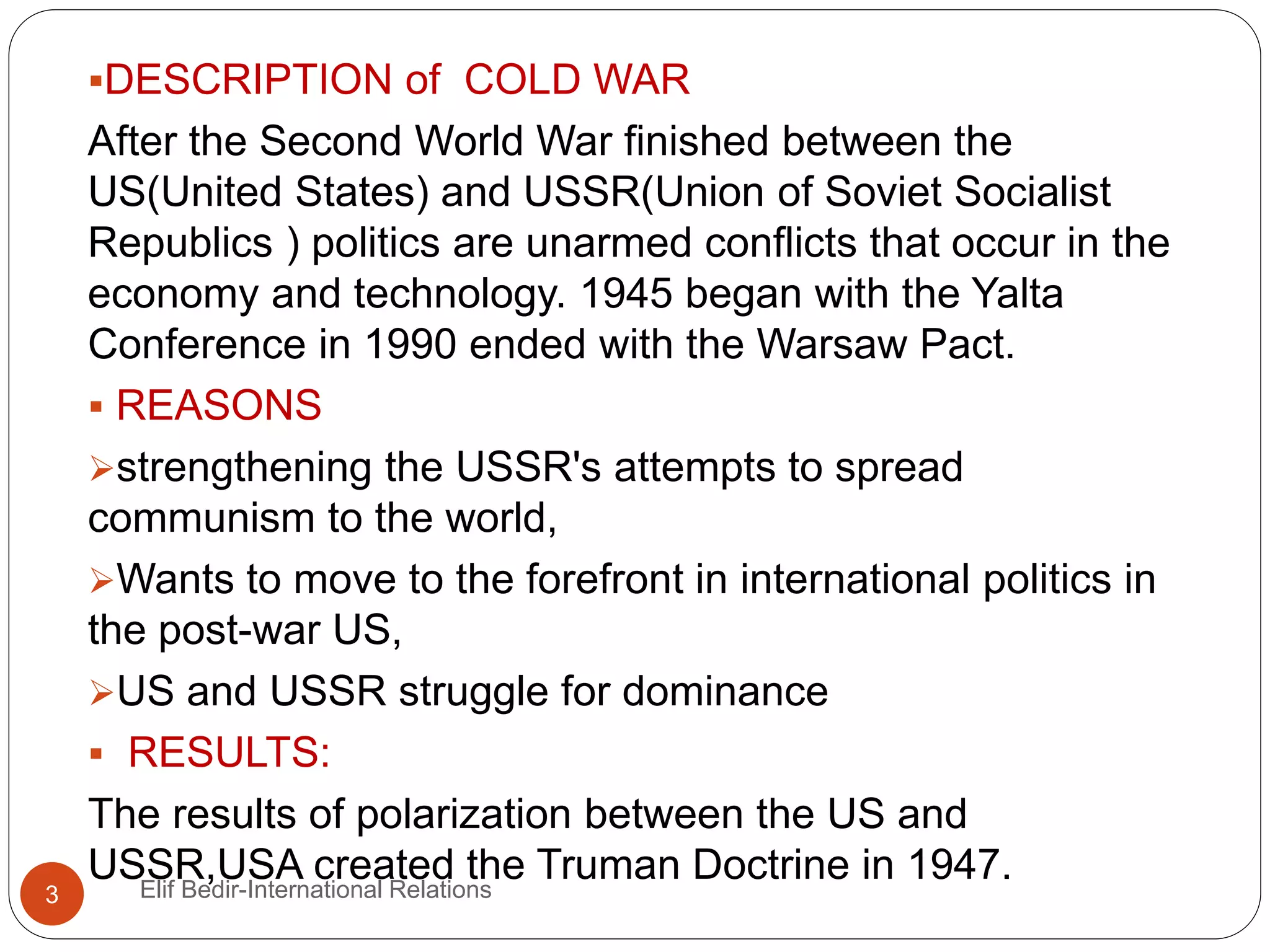 Cold war | PPTX | Political Issues & policy | Politics