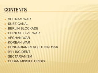 Major wars and conflicts in the world | PPTX