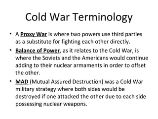 Cold war abroad | PPT | Political Issues & policy | Politics