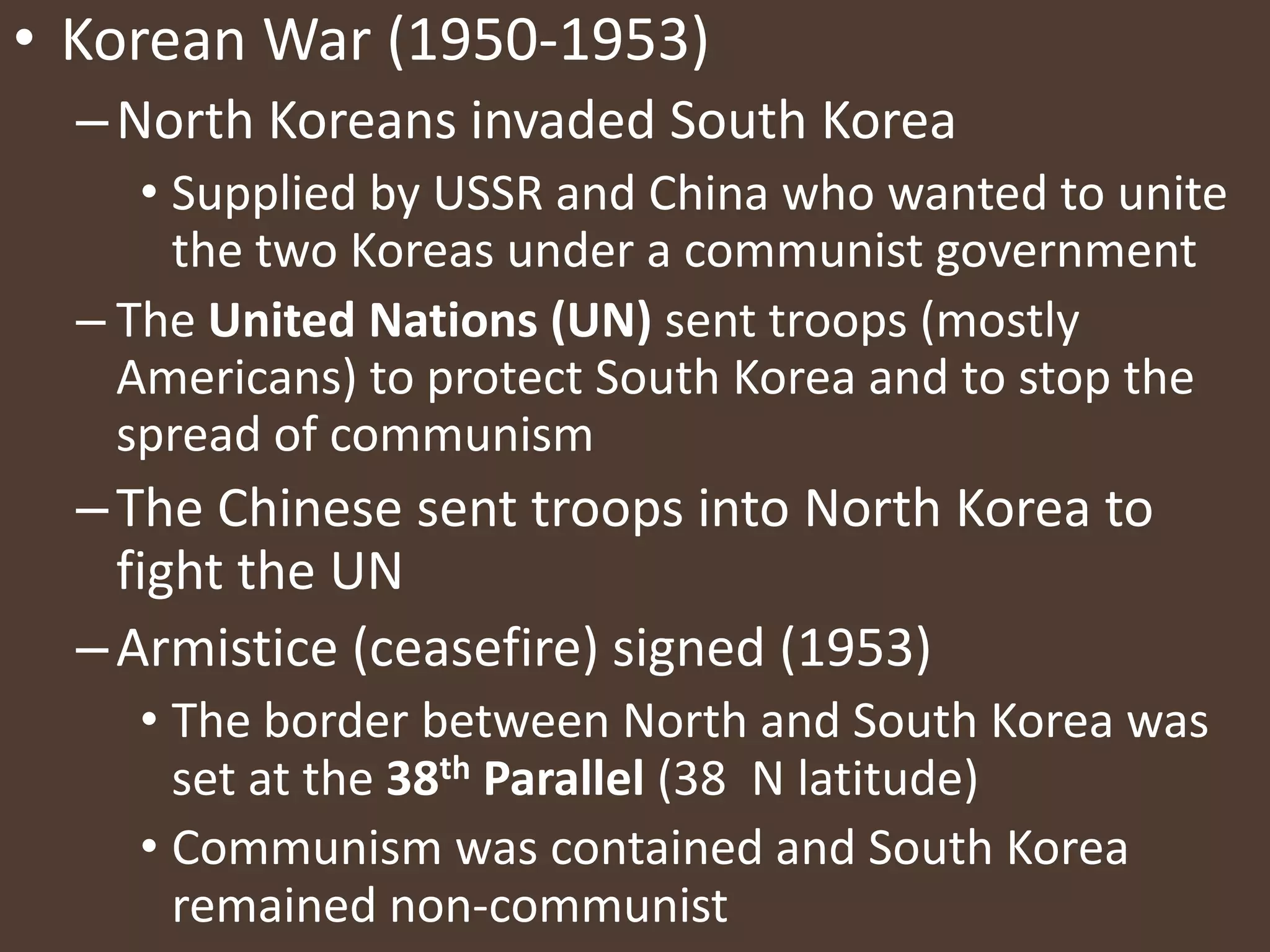 Cold war conflicts | PPT
