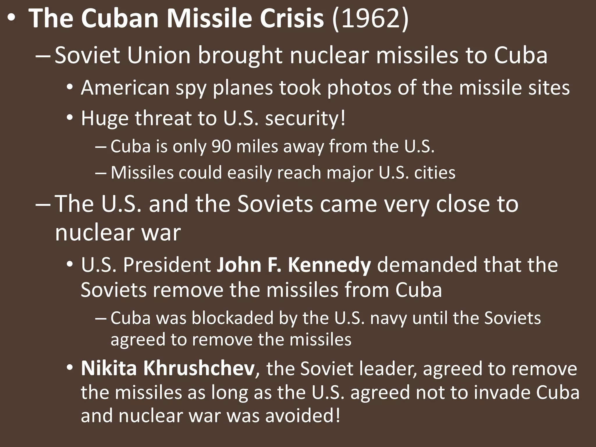 Cold war conflicts | PPT
