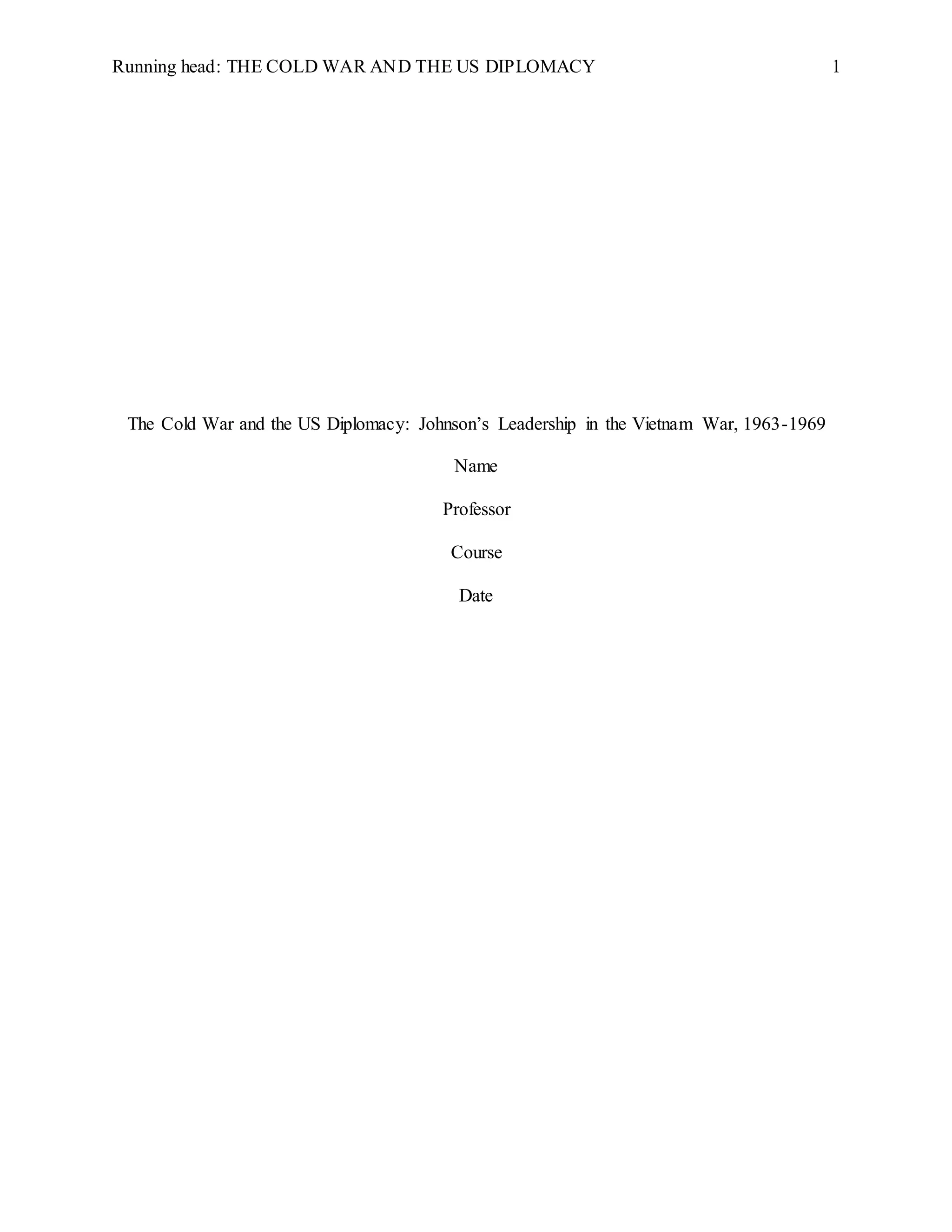 Cold war essay sample | PDF