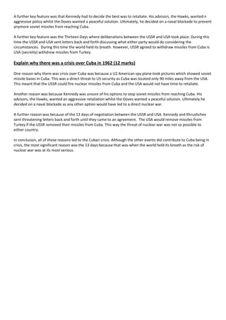 Cold war essay questions (I)gcse | DOC