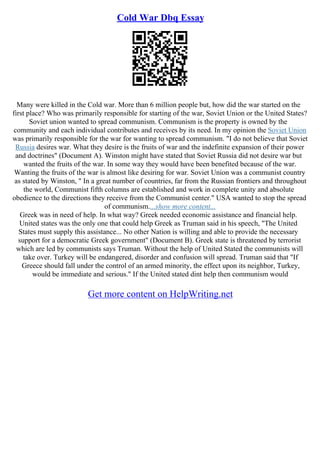 Cold War Essays | PDF