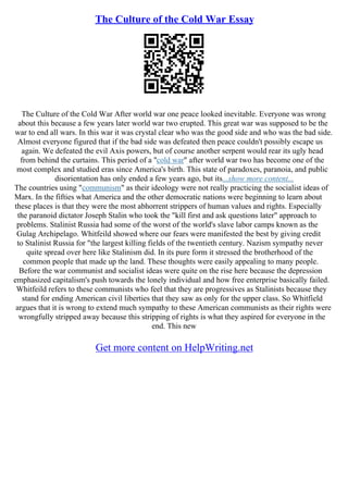 Cold War Essays | PDF