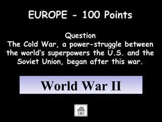 Cold War Jeopardy | PPT | Free Download