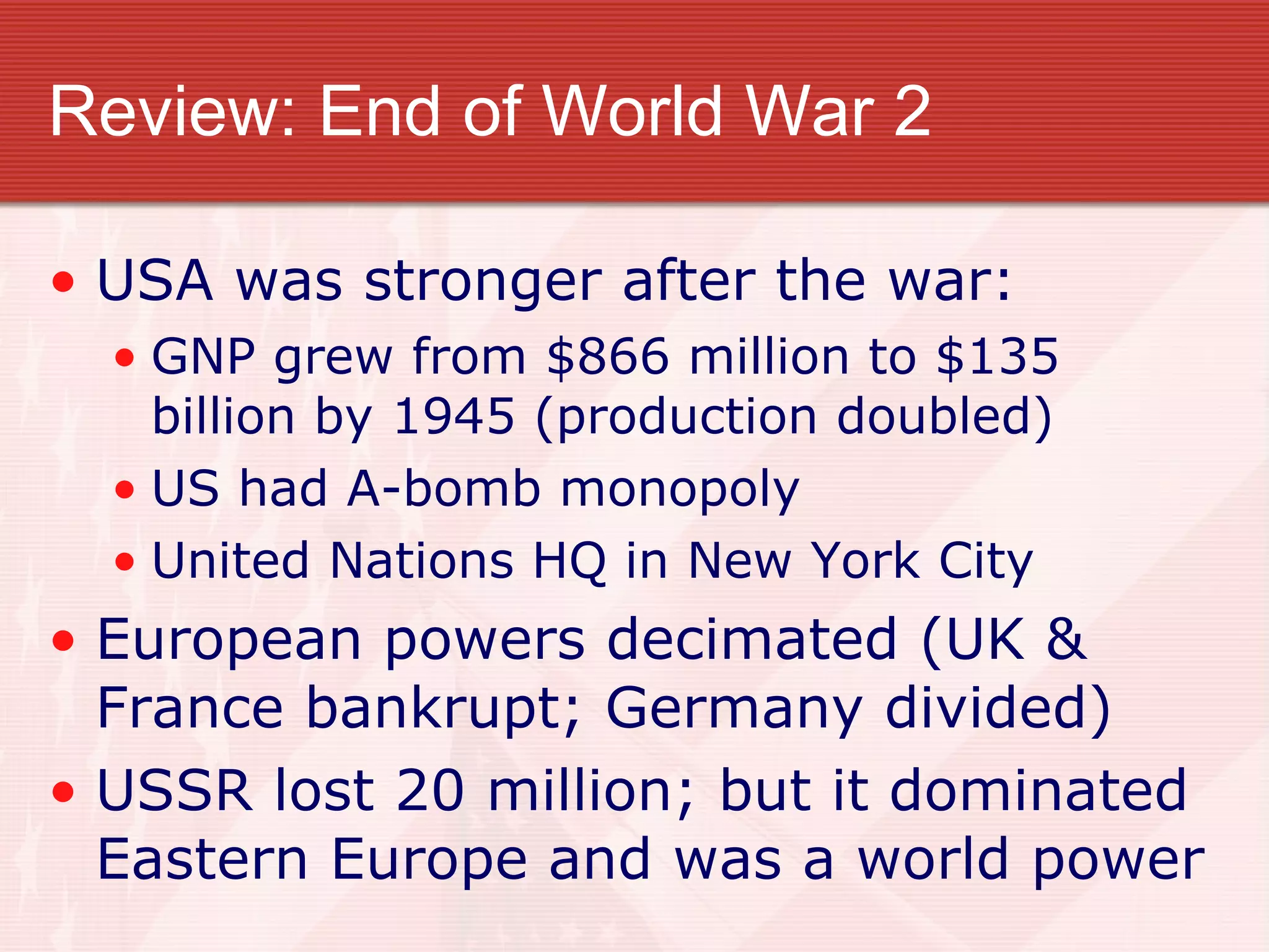 Cold War Origins | PPT | War and Conflicts