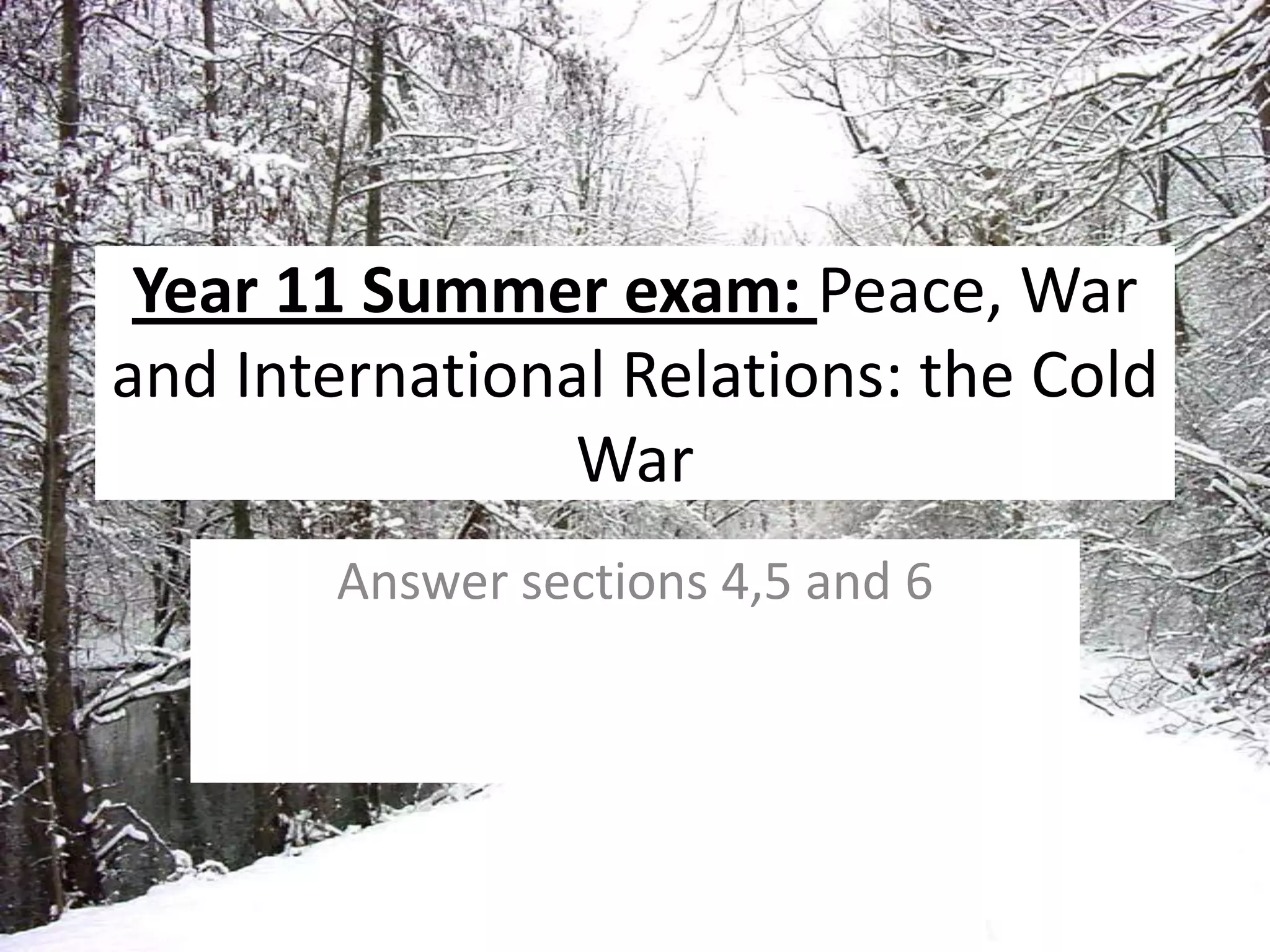 Cold war questions blog summary | PPT