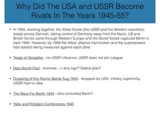 Cold War Revision - AQA B History GCSE | PDF