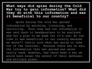 Cold war spies | PPT | War and Conflicts