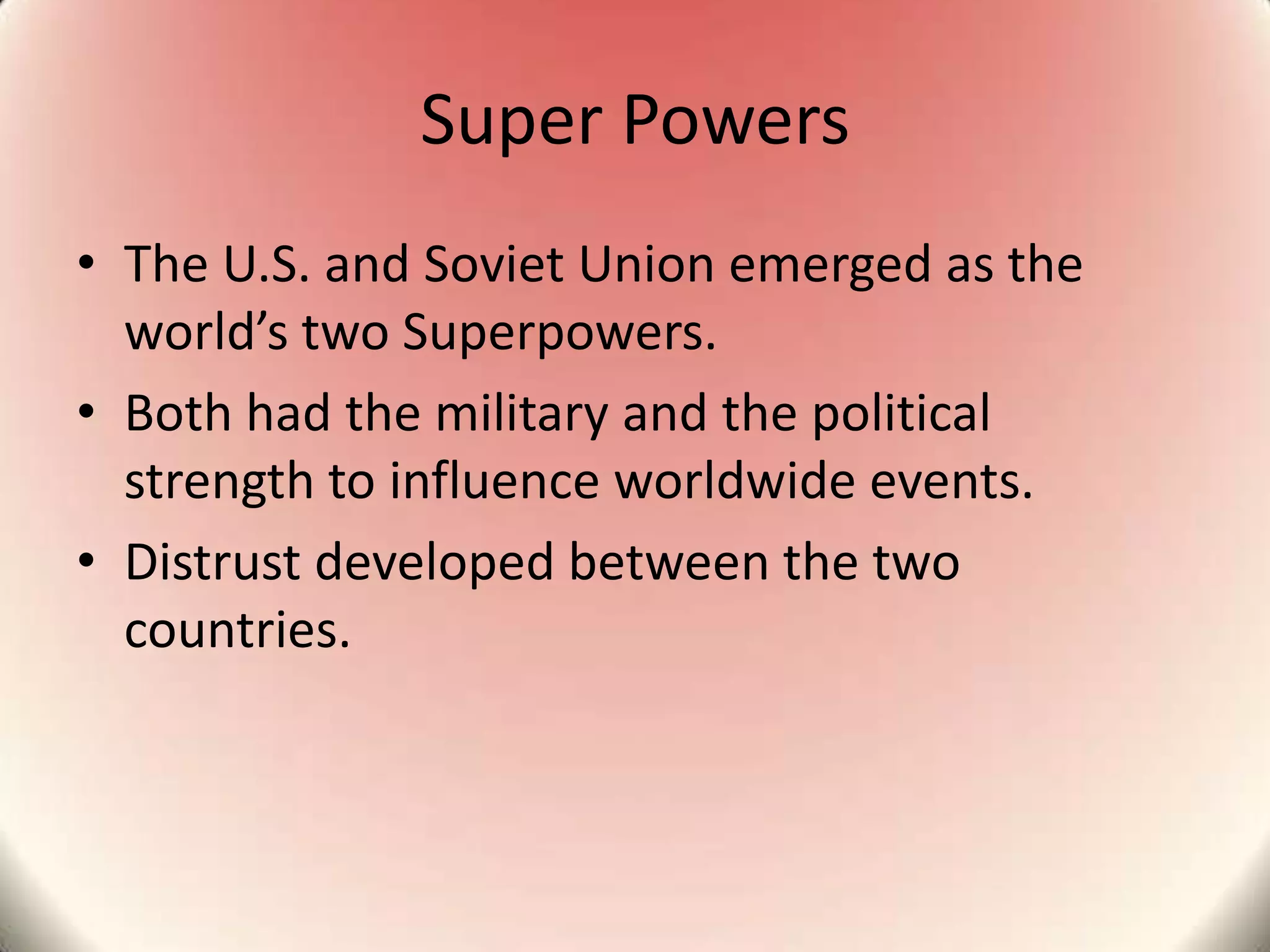 Cold war, super powers, & space | PPTX | Political Issues & policy ...