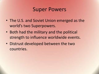Cold war, super powers, & space | PPTX | Political Issues & policy ...