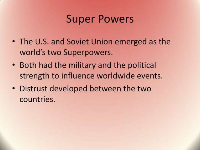 Cold war, super powers, & space | PPTX | Political Issues & policy ...