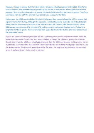 Cold war model answers (Cuba) | DOCX