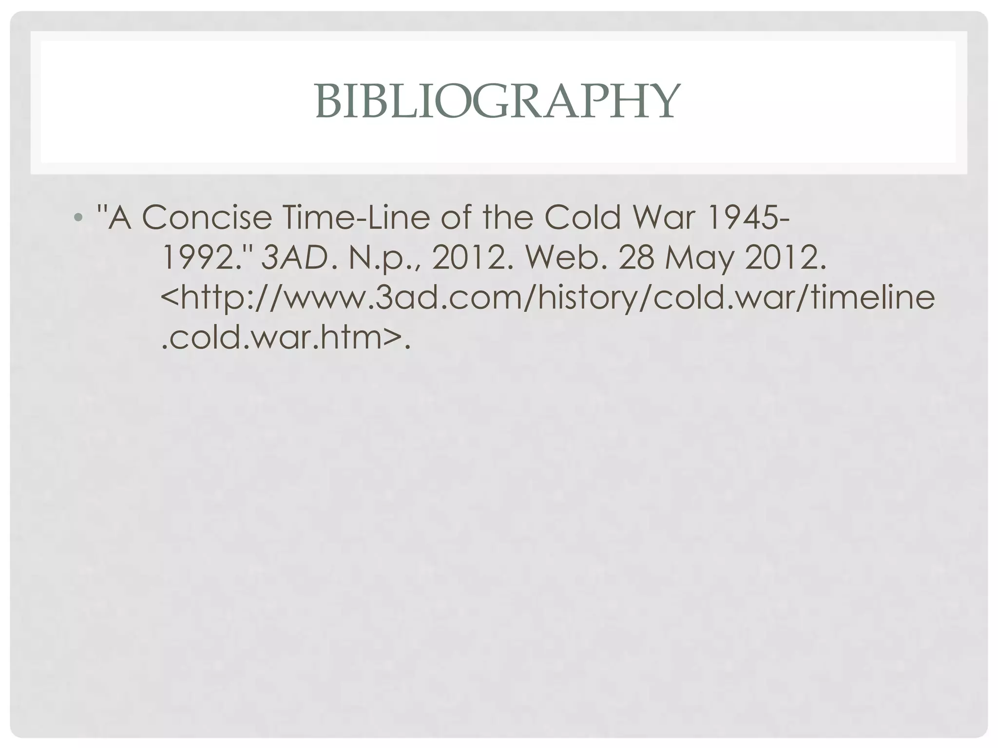 Cold war timeline | PPTX