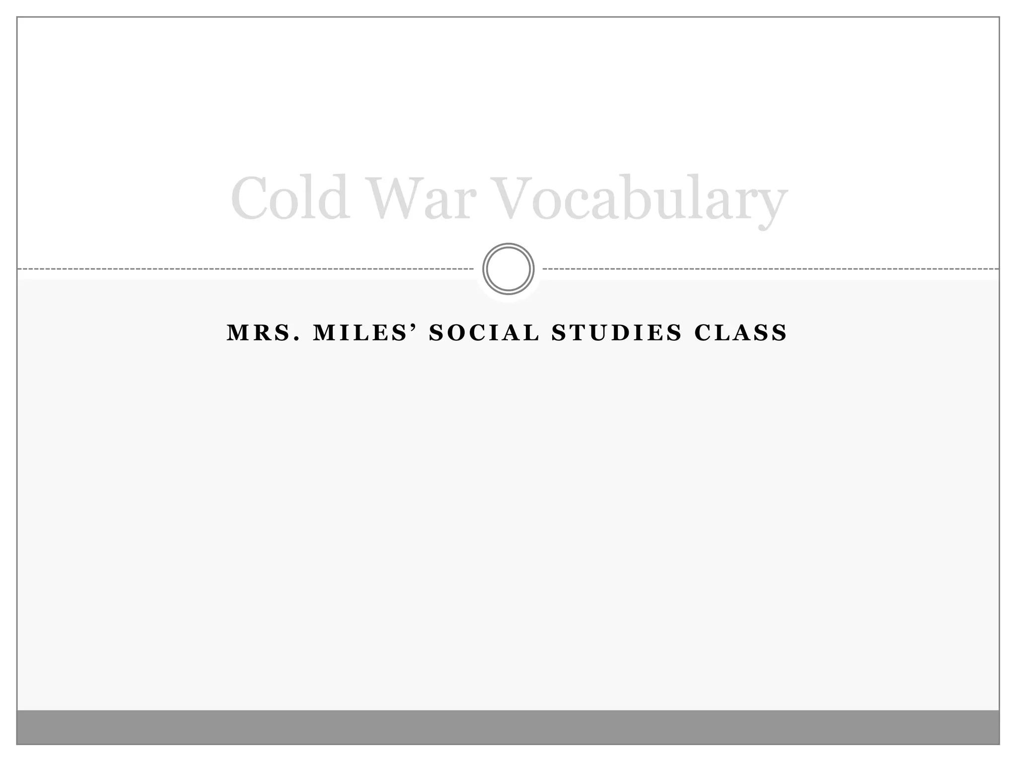 Cold war vocabulary | PPT