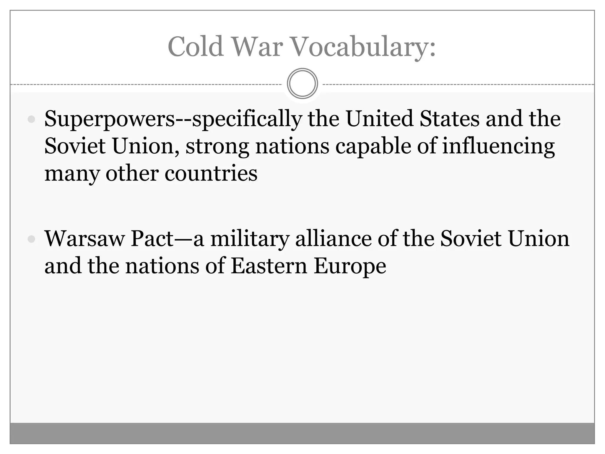 Cold war vocabulary | PPT