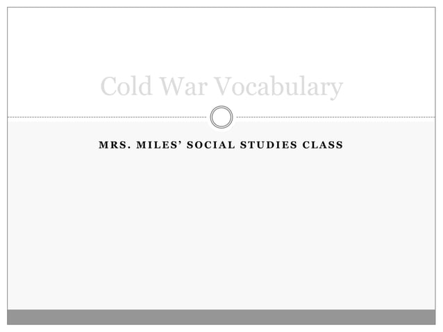 Cold war vocabulary | PPT