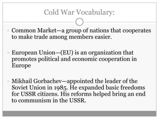 Cold war vocabulary | PPTX
