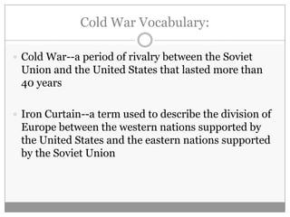 Cold war vocabulary | PPT