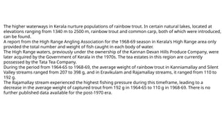 cold water fisheries in kerala ecology and significance. | PPTX