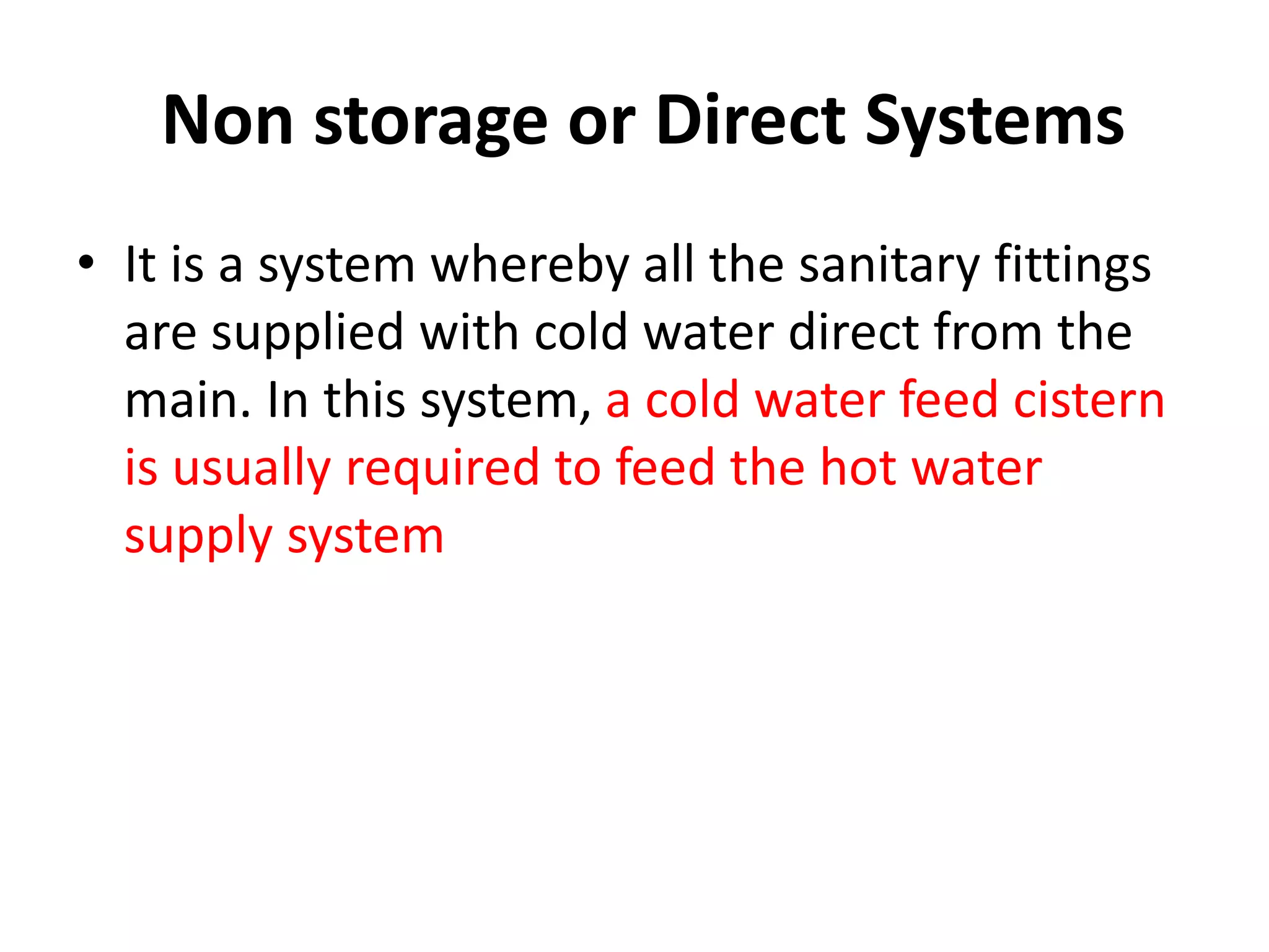 Cold water supply and pipe sizing | PPTX