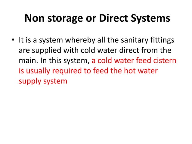 Cold water supply and pipe sizing | PPTX