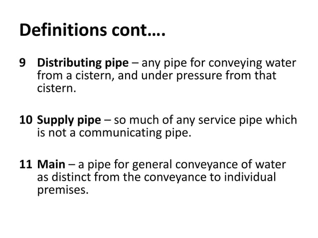 Cold water supply and pipe sizing | PPTX