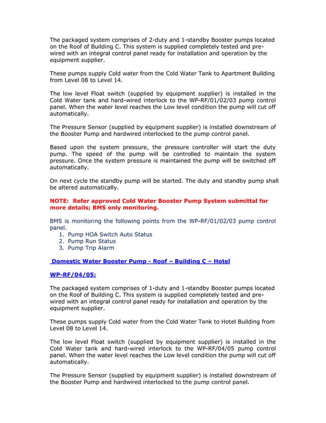 Cold water system | PDF