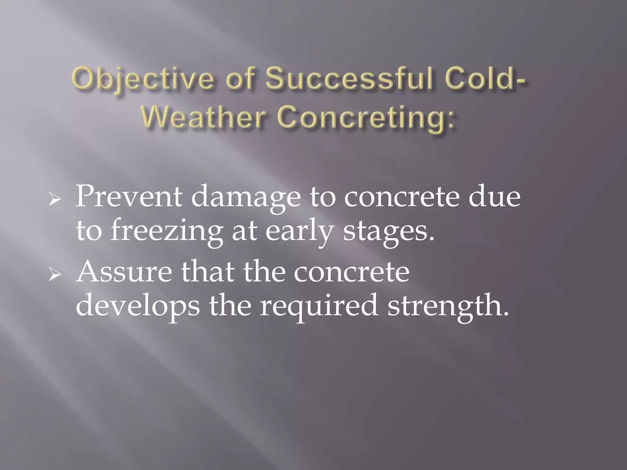 Cold weather concrete mix design-durability | PPTX