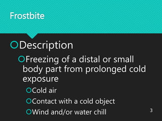 Cold Weather Emergencies.ppt for the patient in distress in cold ...