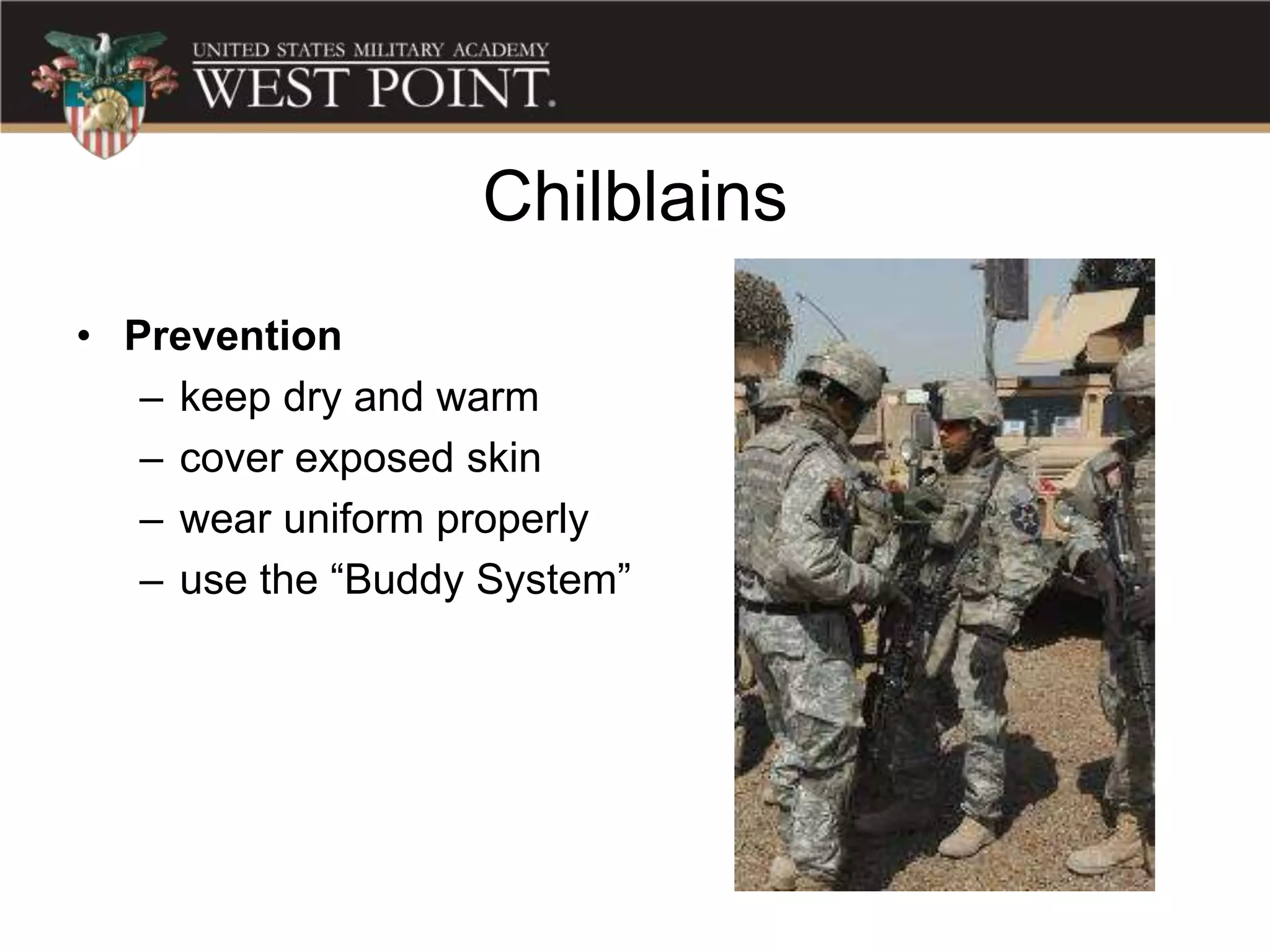 Cold weather injury training, U.S. Army Garrison West Point | PPTX
