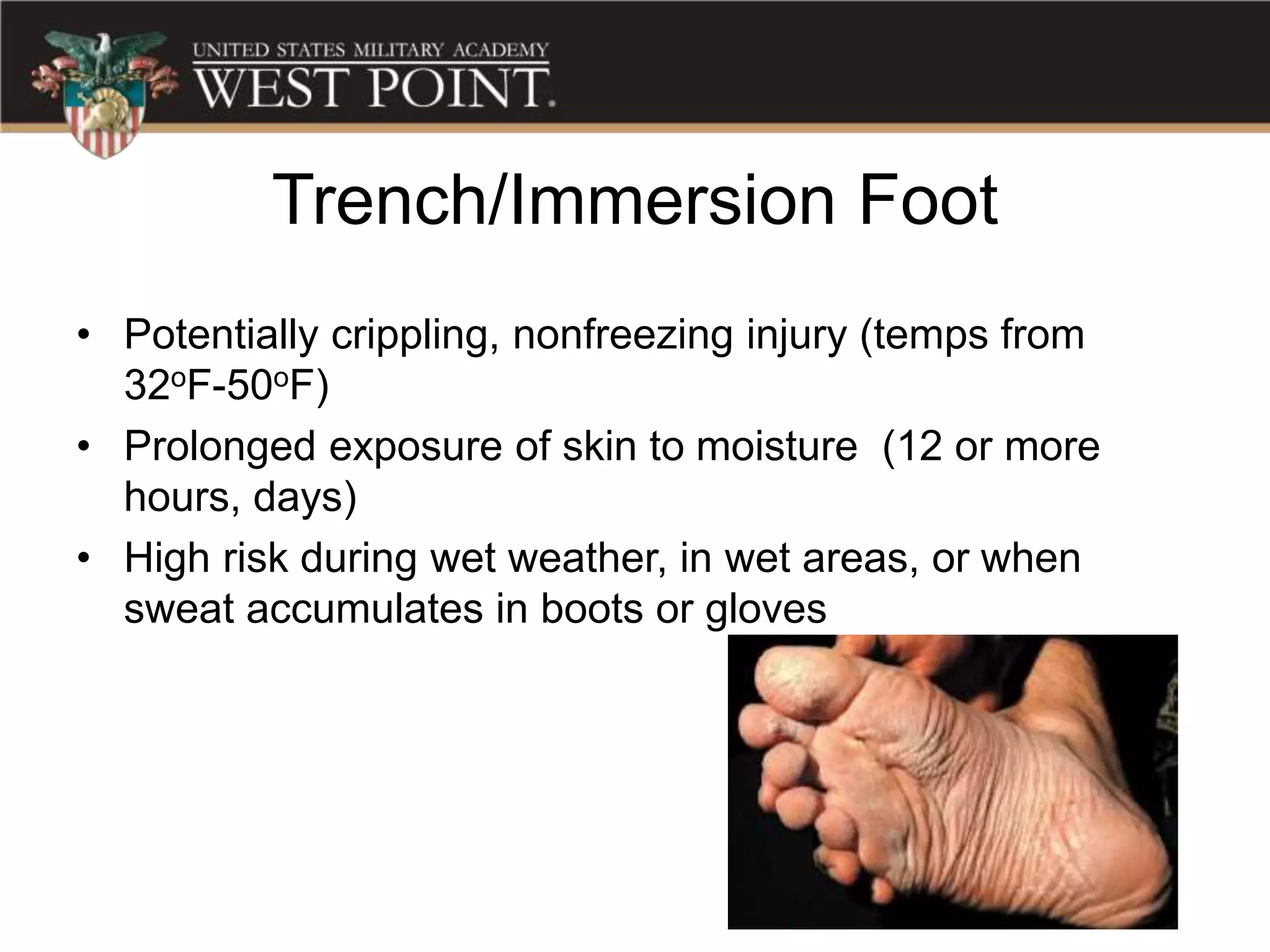 Cold weather injury training, U.S. Army Garrison West Point | PPTX