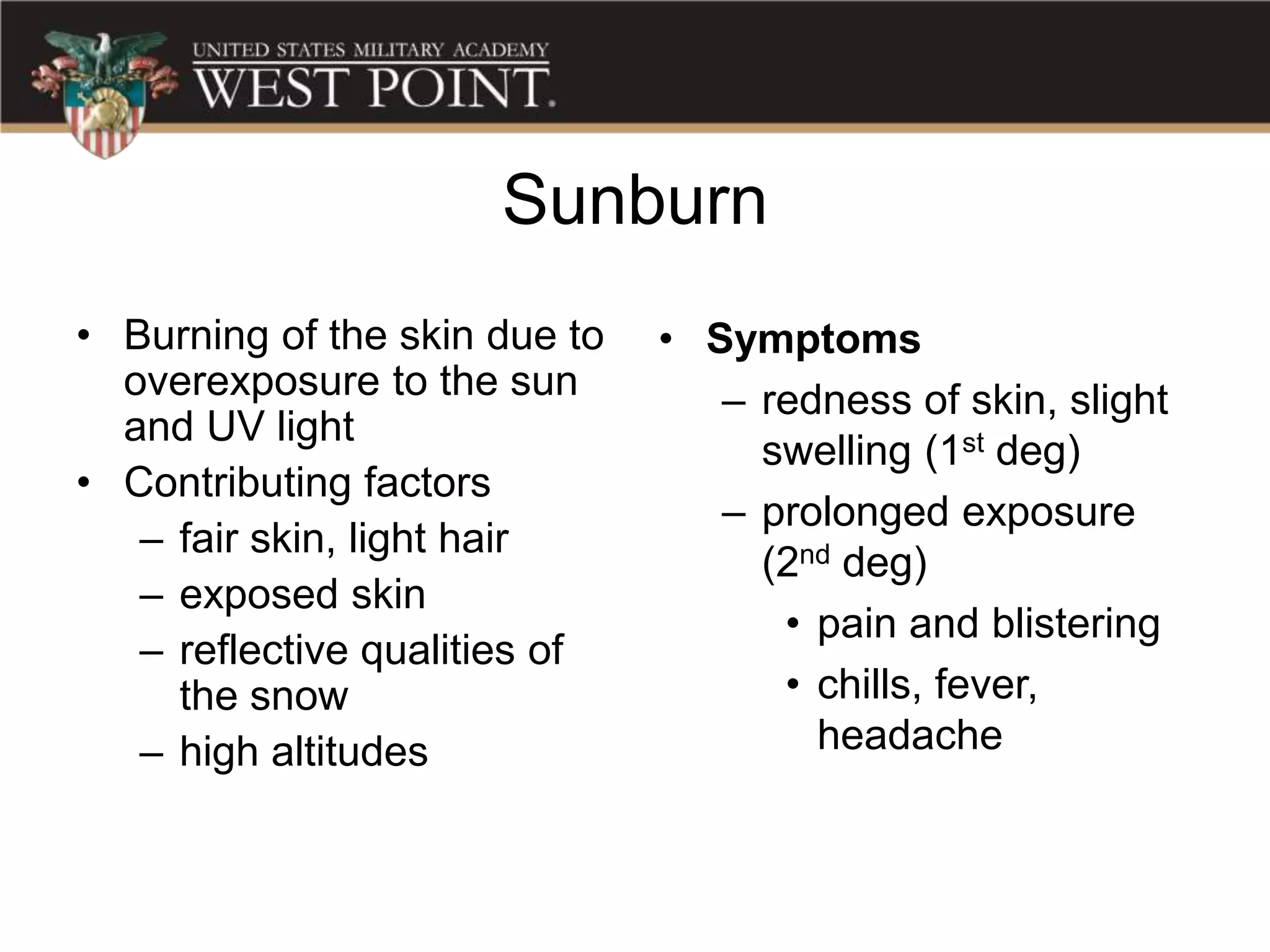Cold weather injury training, U.S. Army Garrison West Point | PPTX