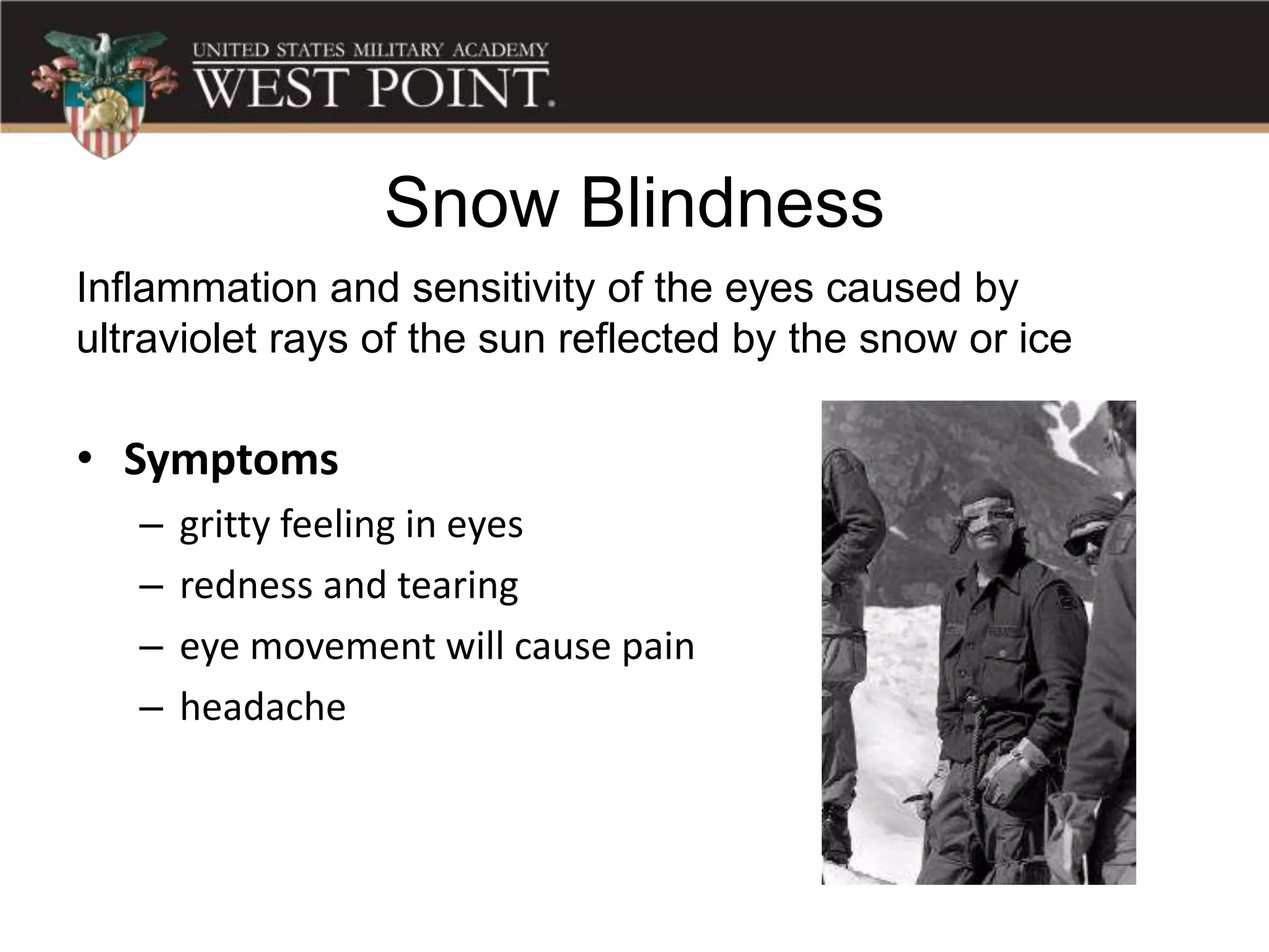 Cold weather injury training, U.S. Army Garrison West Point | PPTX