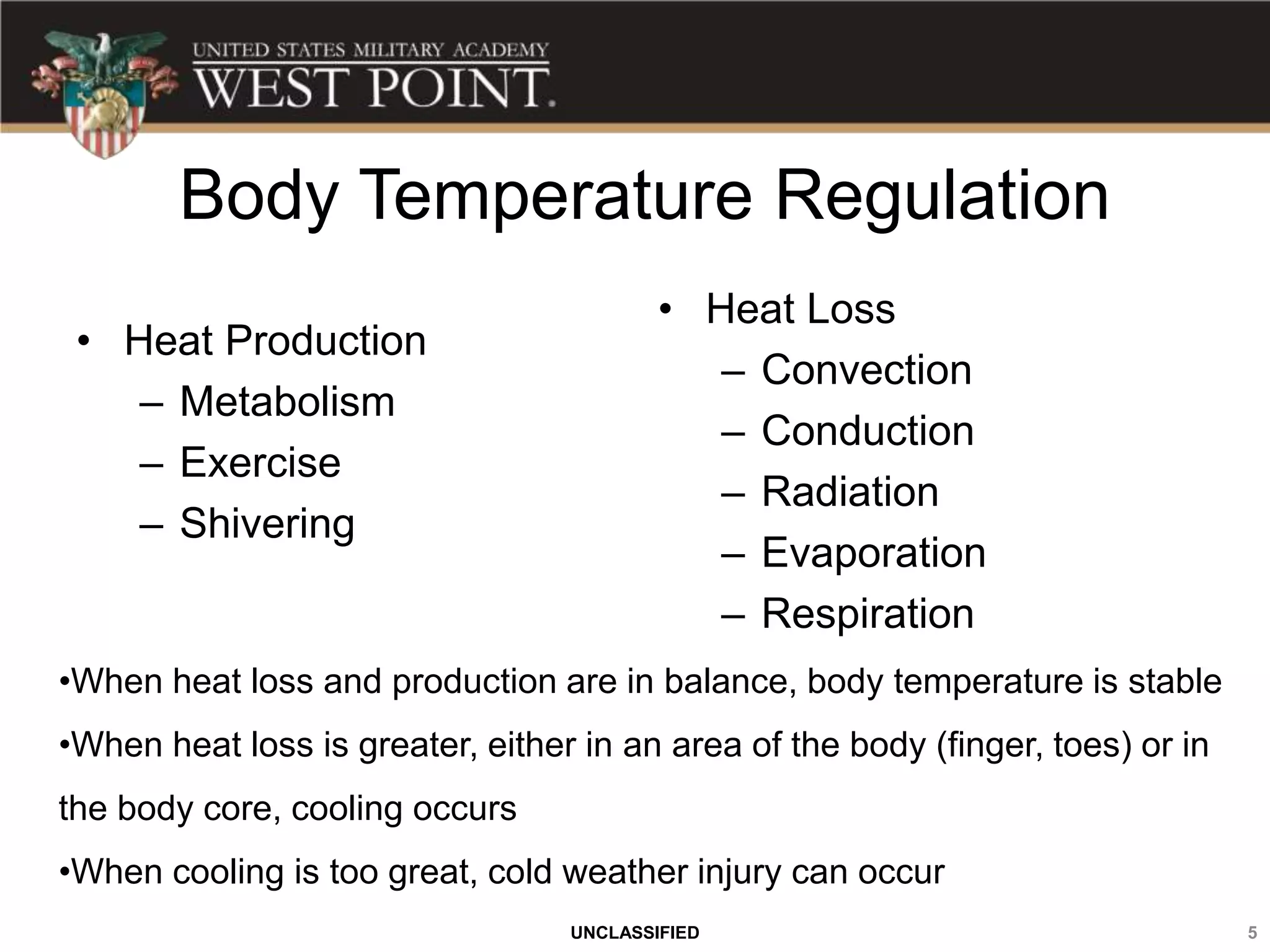 Cold weather injury training, U.S. Army Garrison West Point | PPTX