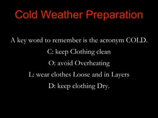 What You Need to Know for Cold weather Preparation and Survival | PPT