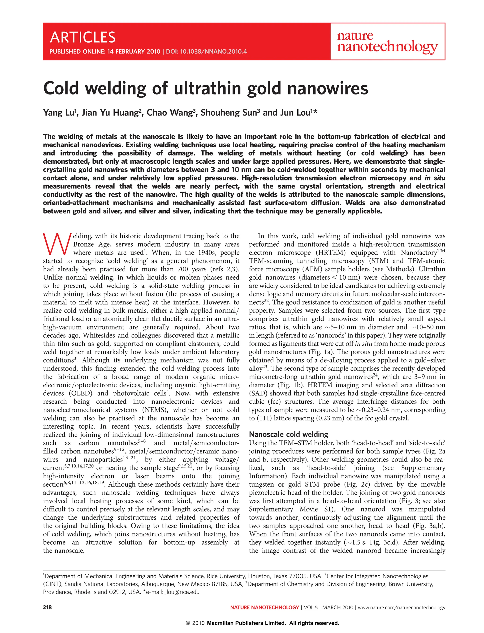Cold welding of ultrathin gold nanowires.pdf