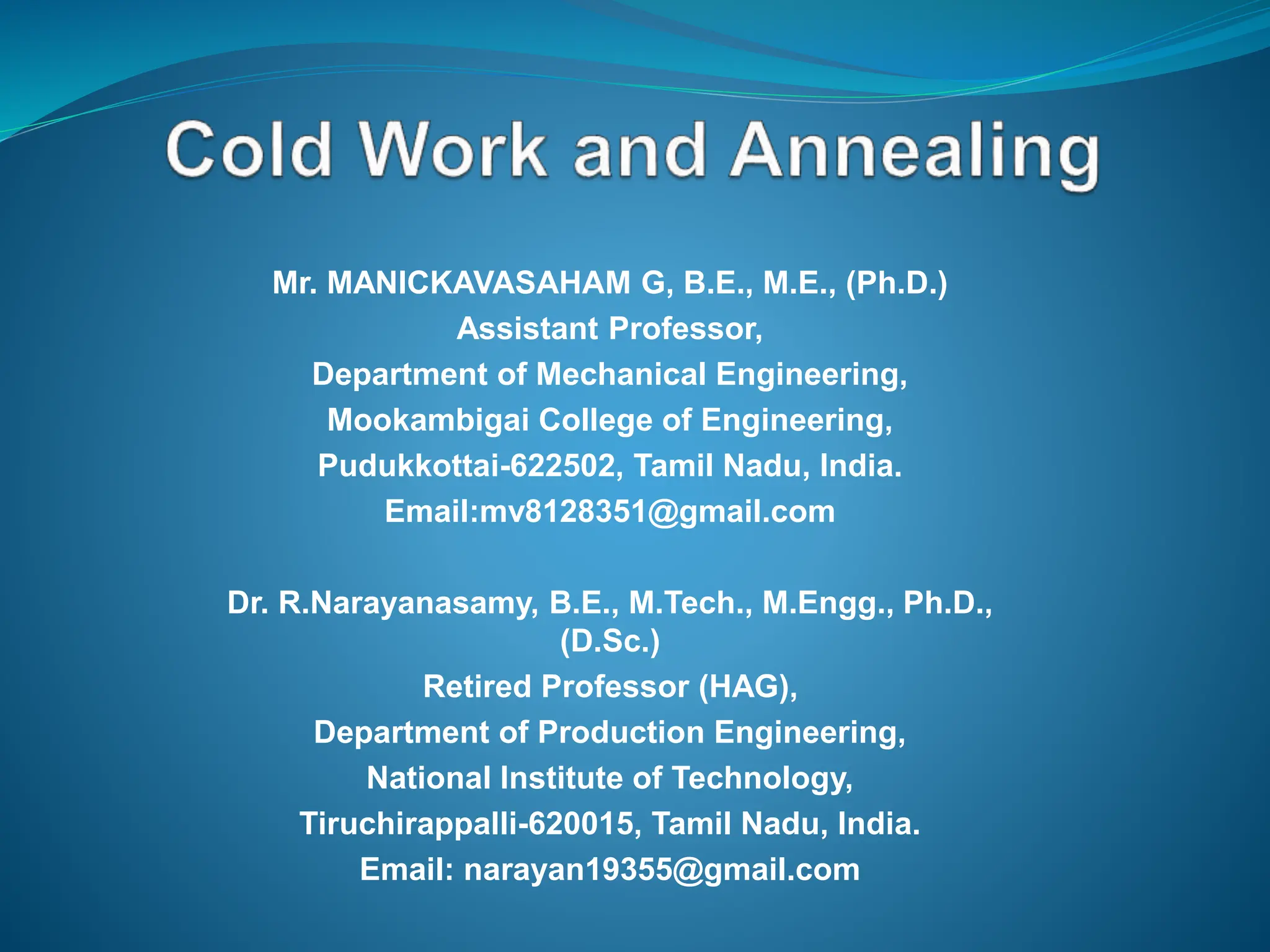Cold Work and Annealing: Recovery, Recrystallization and Grain Growth ...